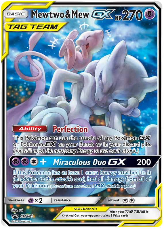 Mewtwo Mew GX Sun Moon Promos 191 Pokemon Card Mewtwo Mew GX Sun Moon Promos 191 Pokemon Card