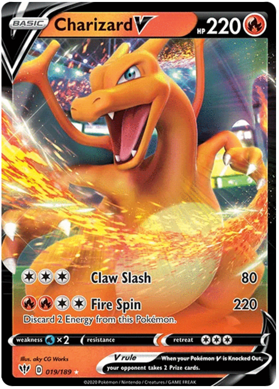 Charizard V Darkness Ablaze 19 Pokemon Card Charizard V Darkness Ablaze 19 Pokemon Card