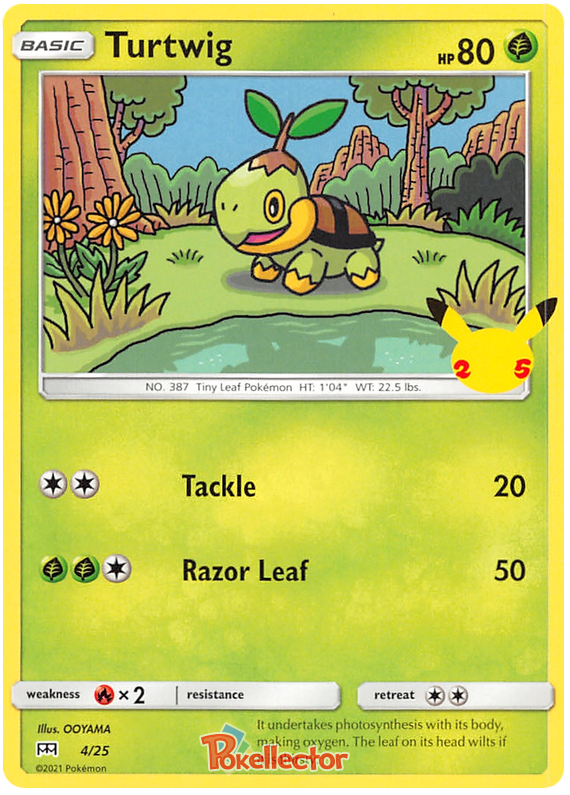 Turtwig McDonald s 25th Anniversary 4 Pokemon Card
