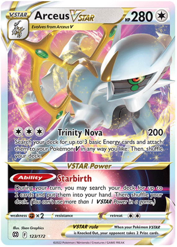 Arceus VSTAR Brilliant Stars 123 Pokemon Card Arceus VSTAR Brilliant Stars 123 Pokemon Card
