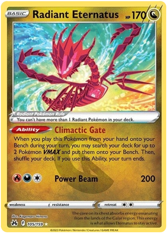 Radiant Eternatus Crown Zenith 105 Pokemon Card Radiant Eternatus Crown Zenith 105 Pokemon Card