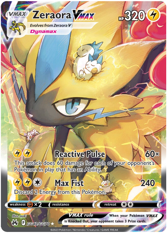 Zeraora VMAX Crown Zenith Galarian Gallery GG42 Pokemon Card Zeraora VMAX Crown Zenith Galarian Gallery GG42 Pokemon Card