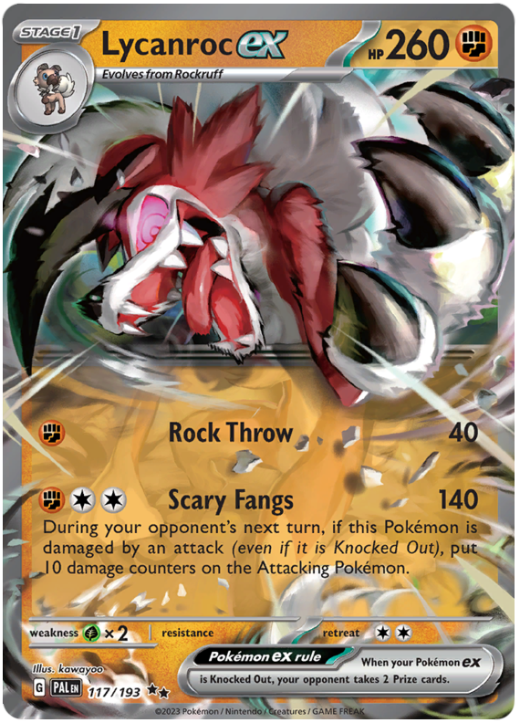 Lycanroc Ex Paldea Evolved 117 Pokemon Card Lycanroc Ex Paldea Evolved 117 Pokemon Card