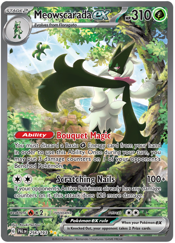 Meowscarada Ex Paldea Evolved 256 Pokemon Card Meowscarada Ex Paldea Evolved 256 Pokemon Card