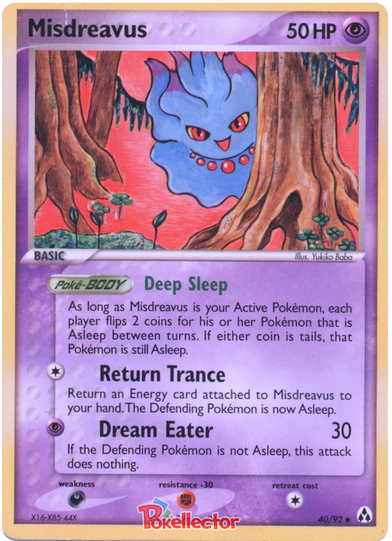 Misdreavus EX Legend Maker 40 Pokemon Card